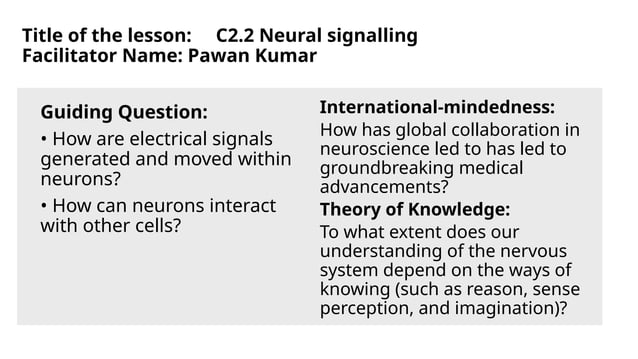 Neural Signaling: Mechanisms and Pathways | PPT