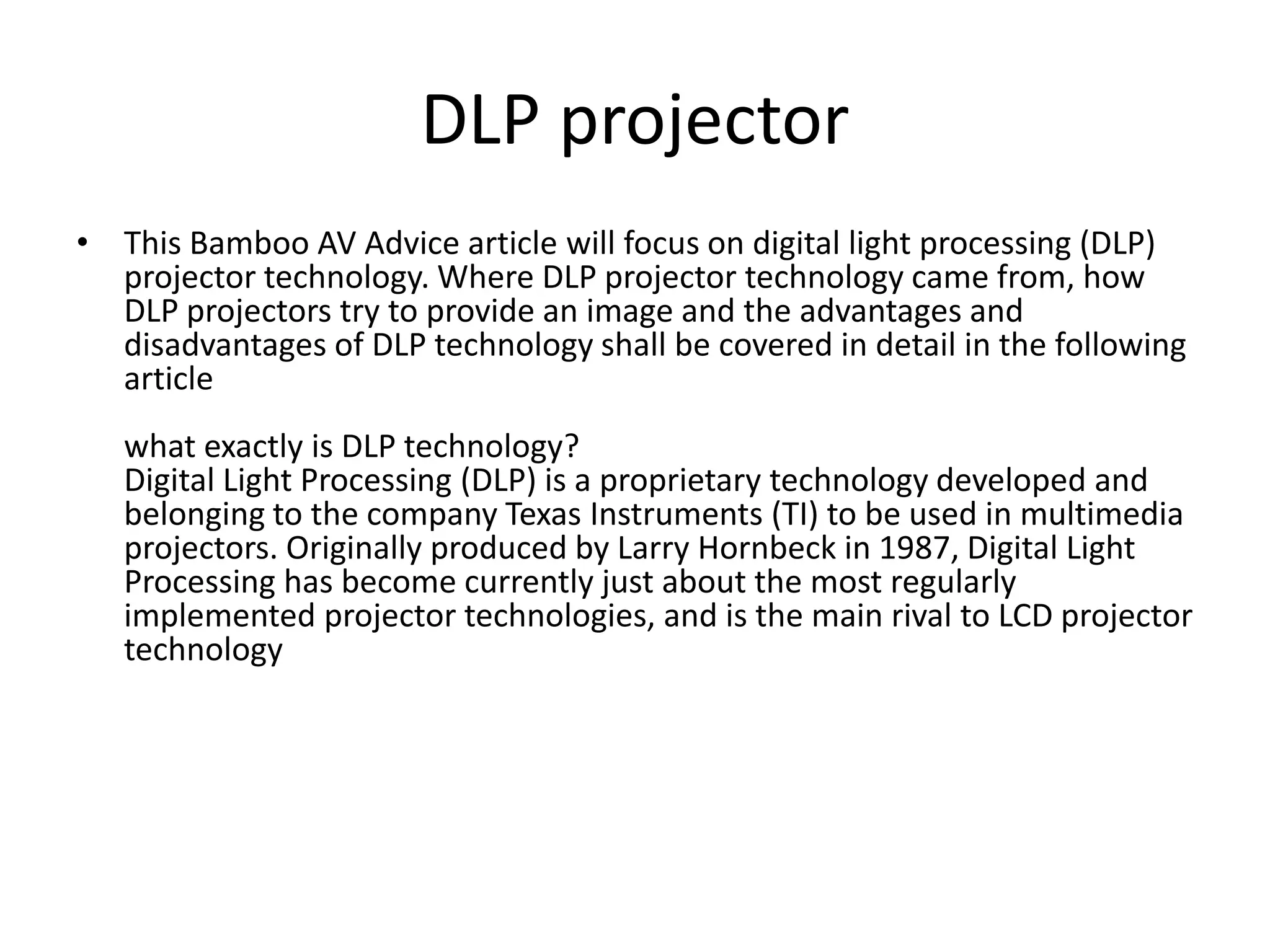 Dlp projector ppt | PPTX