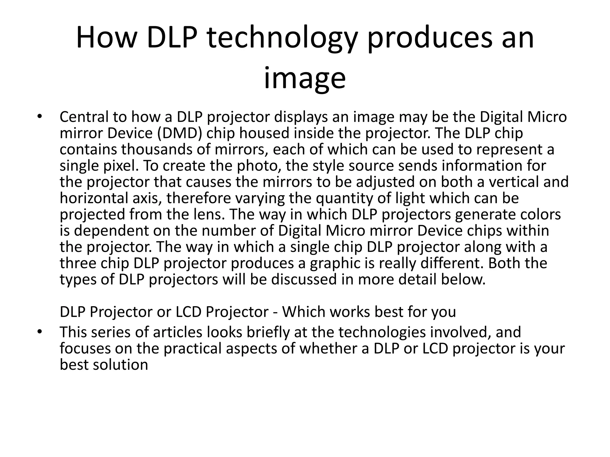 Dlp projector ppt | PPTX