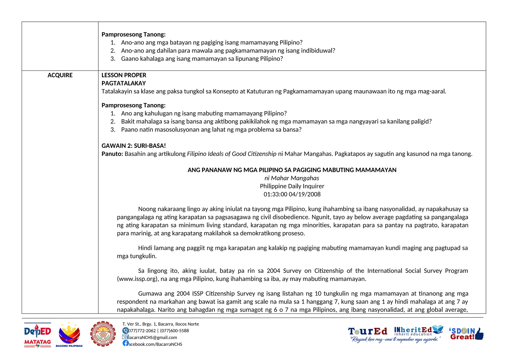 DAILY LESSON PLAN QUARTER 4 MODULE 1 WEEK2 | DOCX