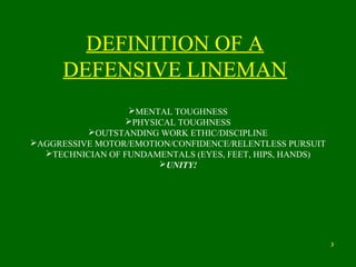 Defensive Line Presentation | PPT