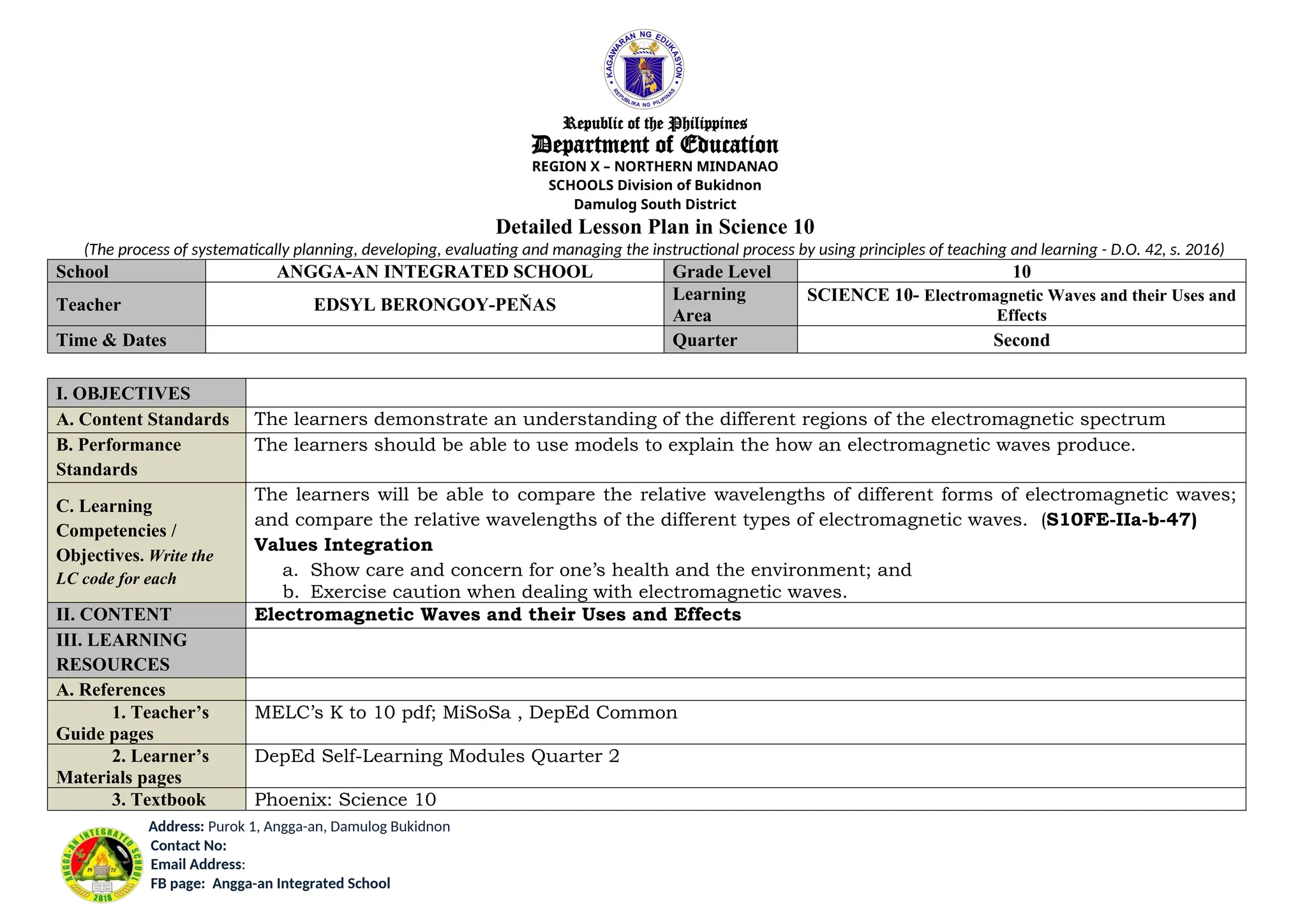 DLP SCIENCE 10 Q2 W1-2.docx. LESSON PLAN | DOCX