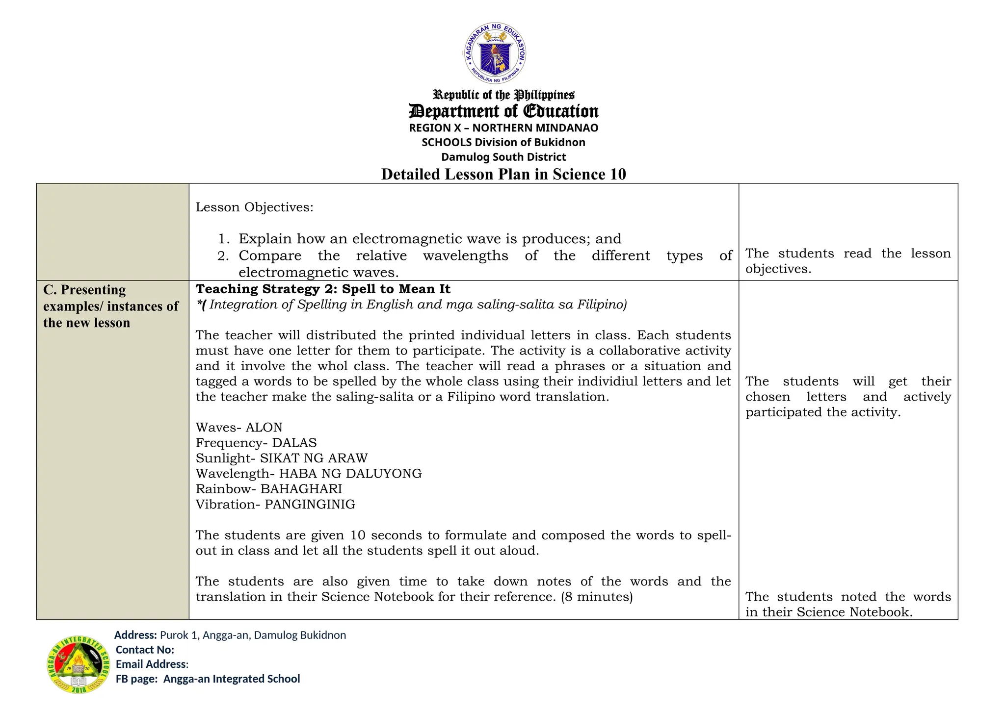 DLP SCIENCE 10 Q2 W1-2.docx. LESSON PLAN | DOCX