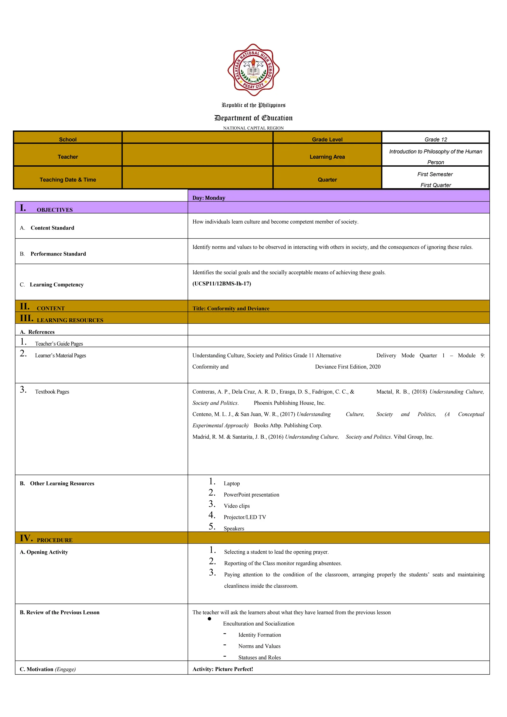 dlp socsci.docx daily lesson plan in soc sci | PDF