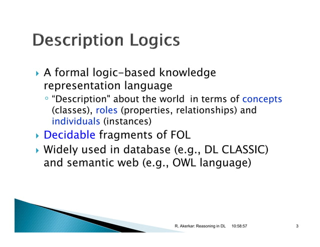 Reasoning in Description Logics | PDF