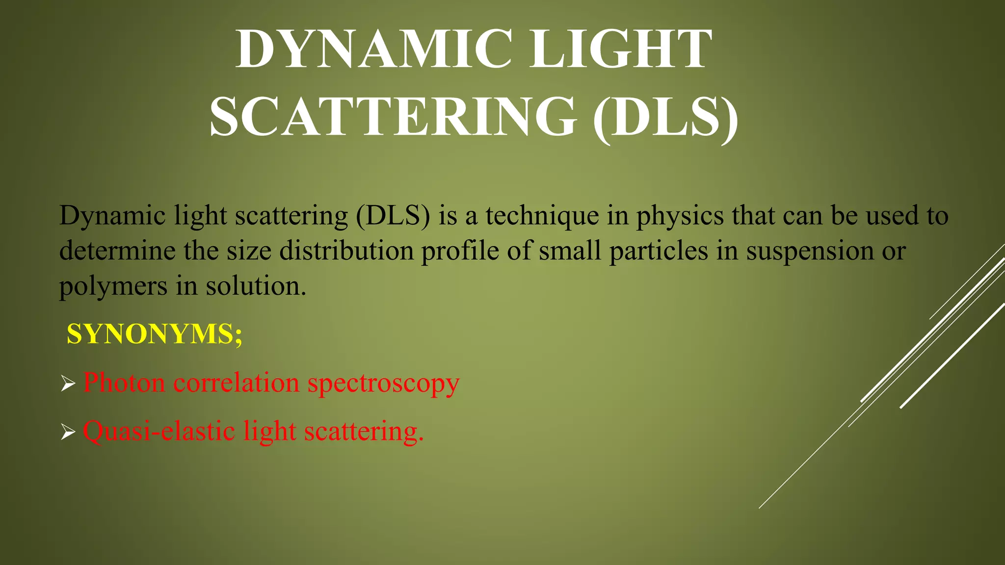 DLS dynamic light scattering | PPT DLS dynamic light scattering | PPT