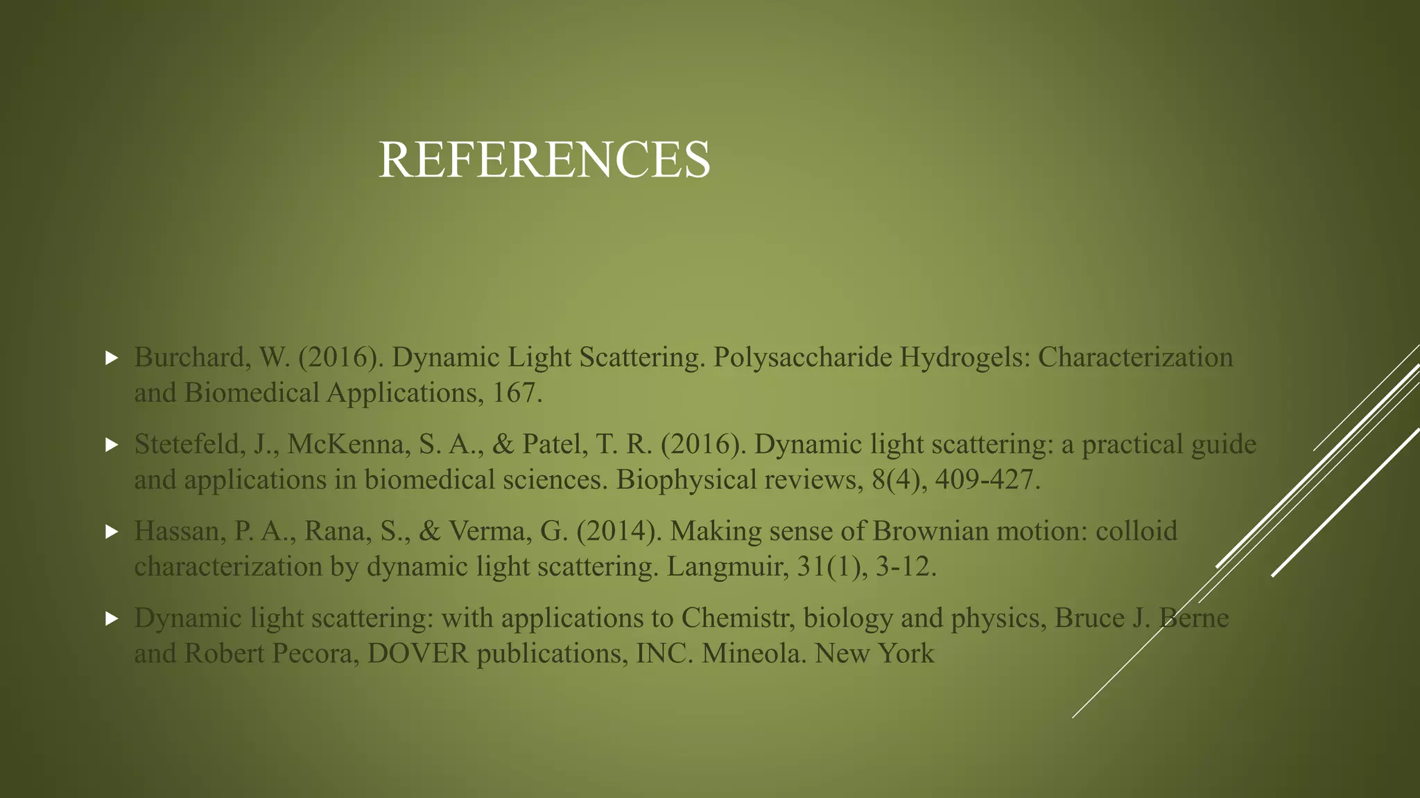 DLS dynamic light scattering | PPTX | Chemistry | Science