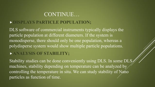 DLS dynamic light scattering | PPTX | Chemistry | Science