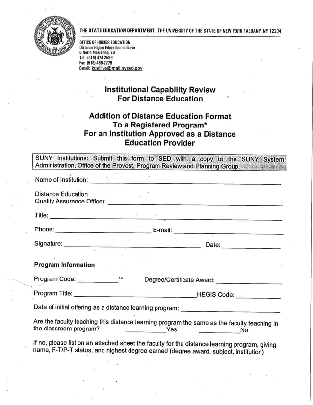 SED Institutional Capability Review for Distance Learning- short form | PDF