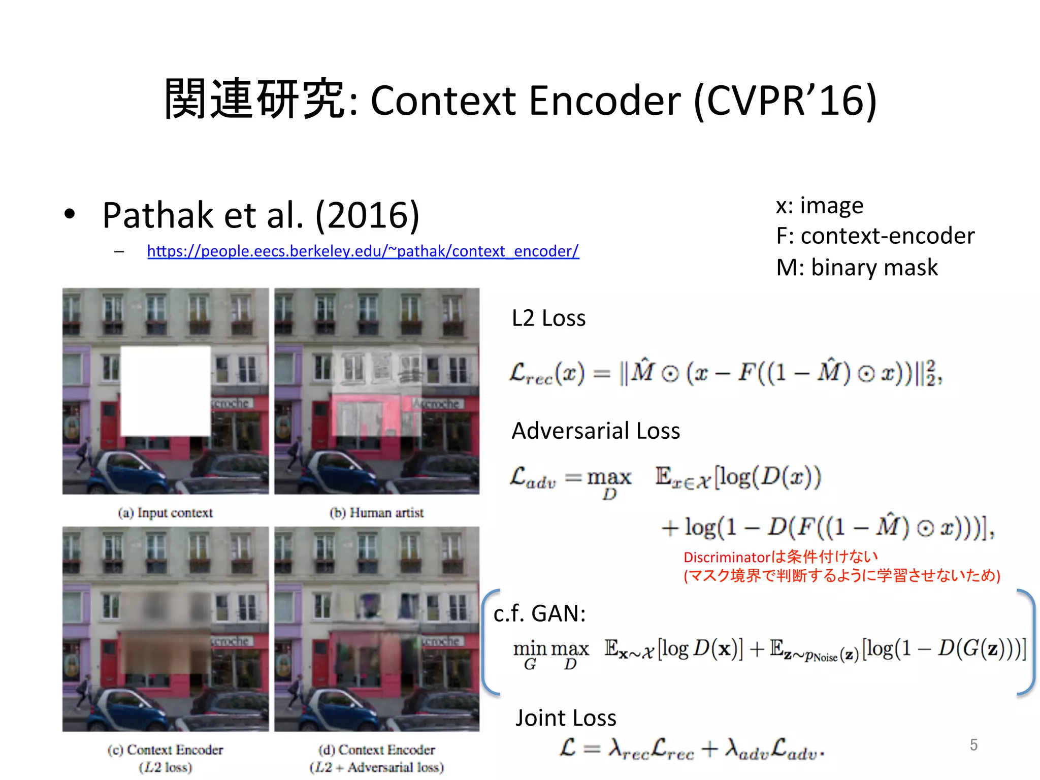 [Dl輪読会]semi supervised learning with context-conditional generative adversarial networks | PPT