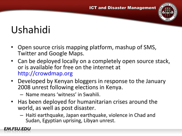 ICT and Disaster Management | PPT