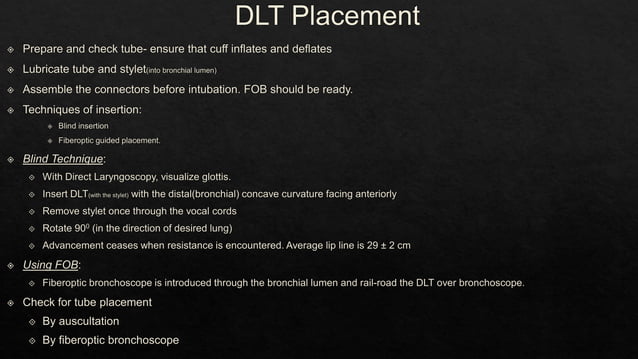 Double Lumen Tubes | PPTX