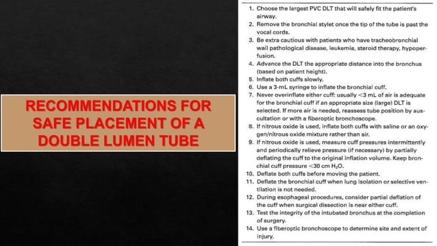 Double Lumen Tubes | PPTX