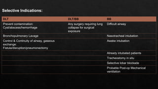 Double Lumen Tubes | PPTX