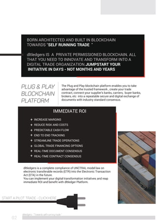 dltledgers platform - Solution brief (digitize cross border supplychain in blockchain) | PDF