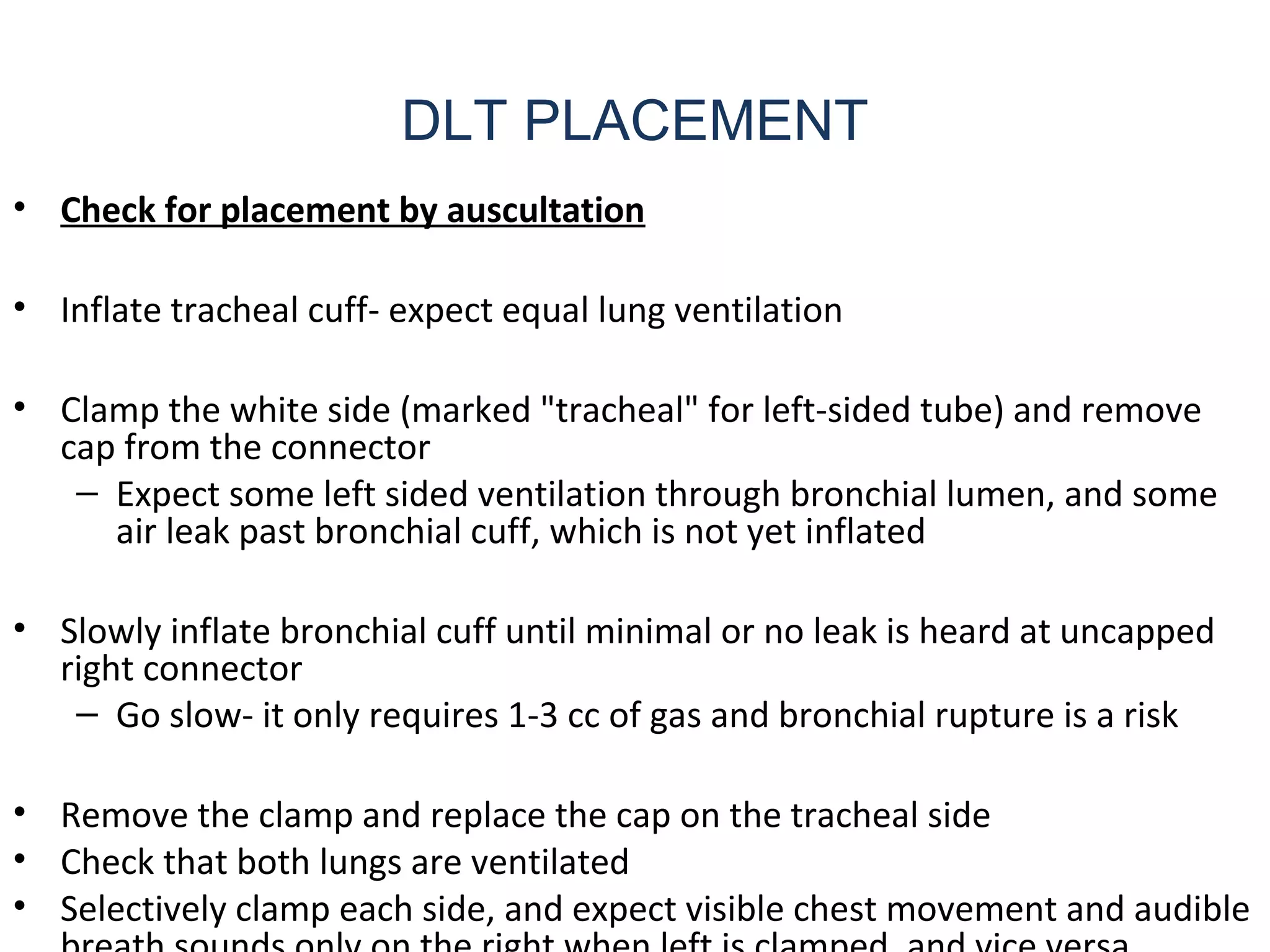 Double Lumen Endobronchial Tubes ppt | PPT