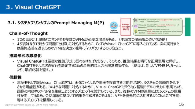 【DL輪読会】Visual ChatGPT: Talking, Drawing and Editing with Visual Foundation Models | PPT