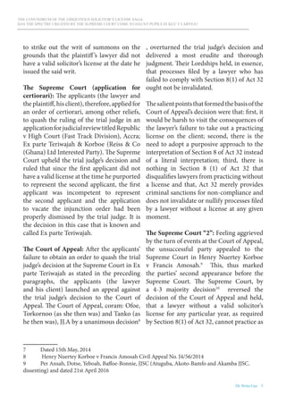 The Conundrum of The Ubiquitous Solicitor's License Saga: Has the spectre created by the supreme ...