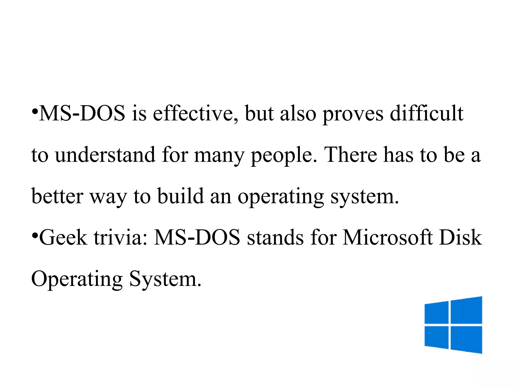 Microsoft Windows Operating System. | PPT