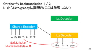 [DL輪読会]Unsupervised Neural Machine Translation | PPTX | Programming Languages | Computing