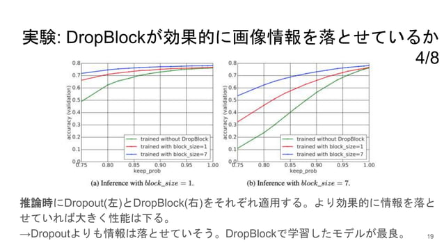[DL輪読会]DropBlock: A regularization method for convolutional networks | PPTX