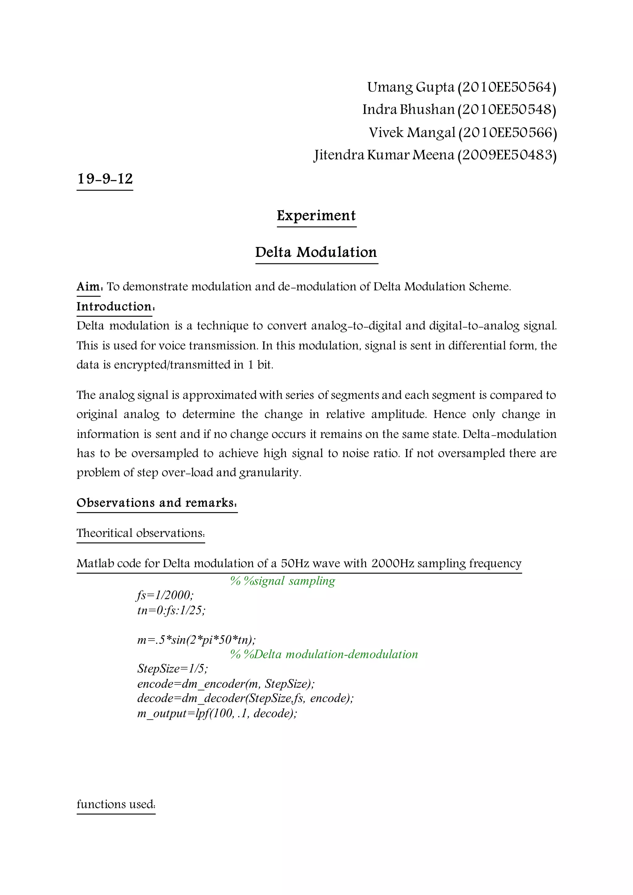 EEP306: Delta modulation | DOCX