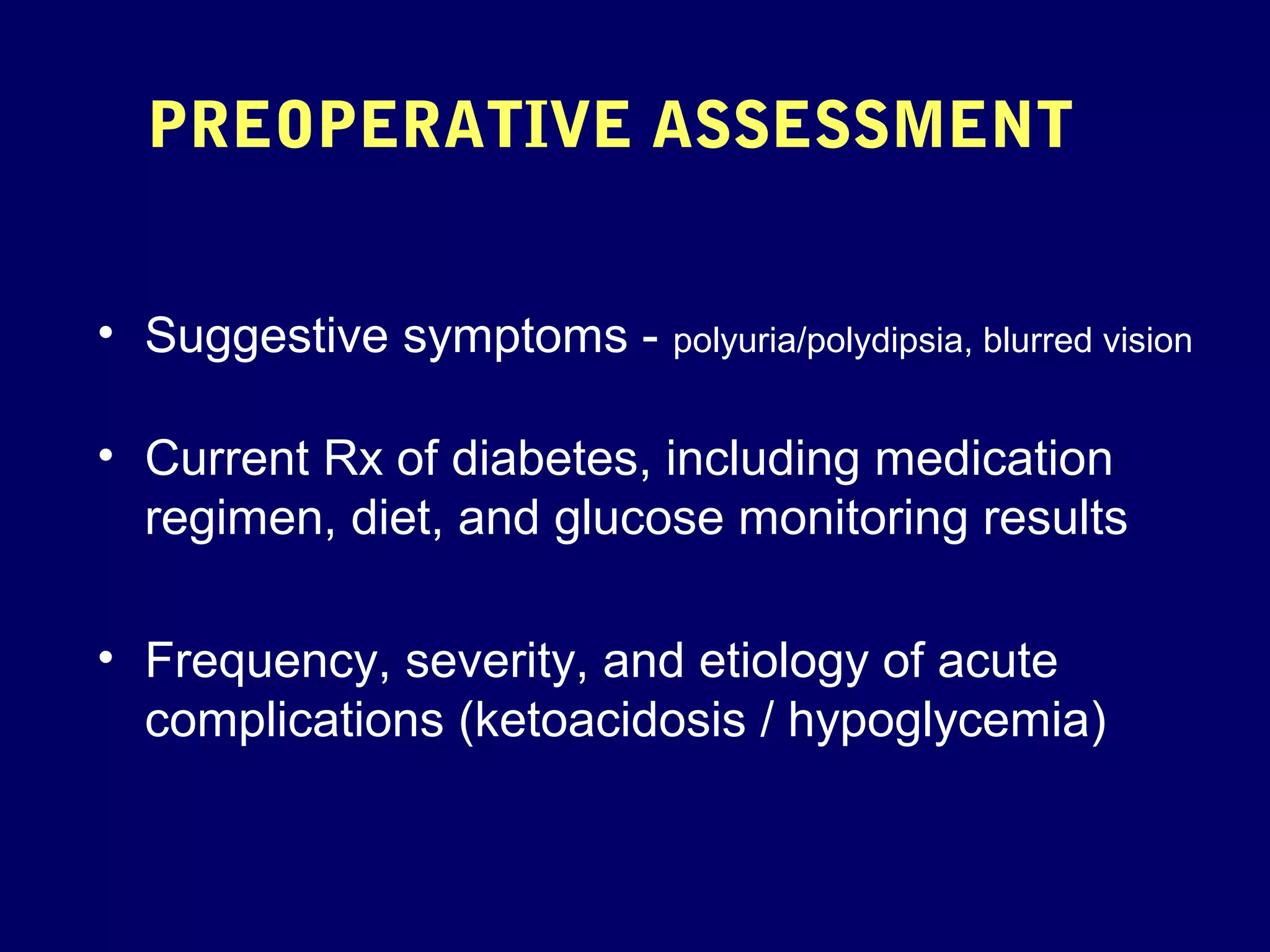 Perioperative Management of Diabetic Patient - Dr PSN Raju | PPT ...