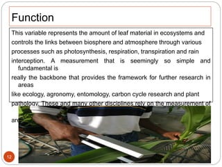 Energy Balance Over Crop ,Leaf Area Index and Biomass Estimation. | PPTX