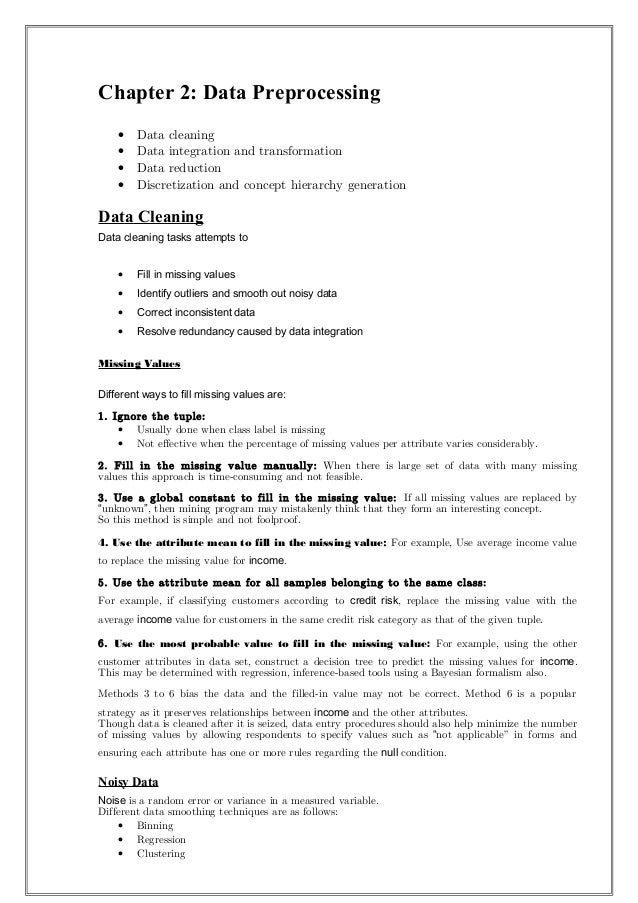 Data Mining Data Preprocessing