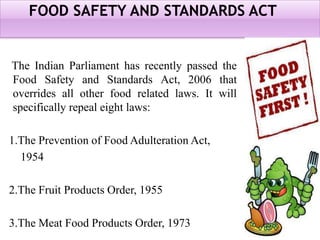 Food Safety and Standards Act | PPTX