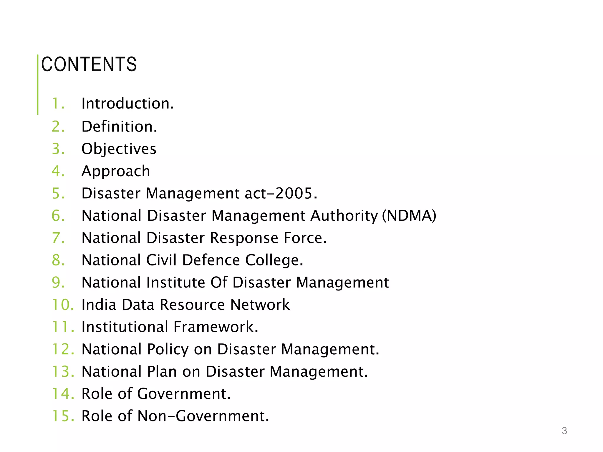 Disaster management framework in India | PPTX