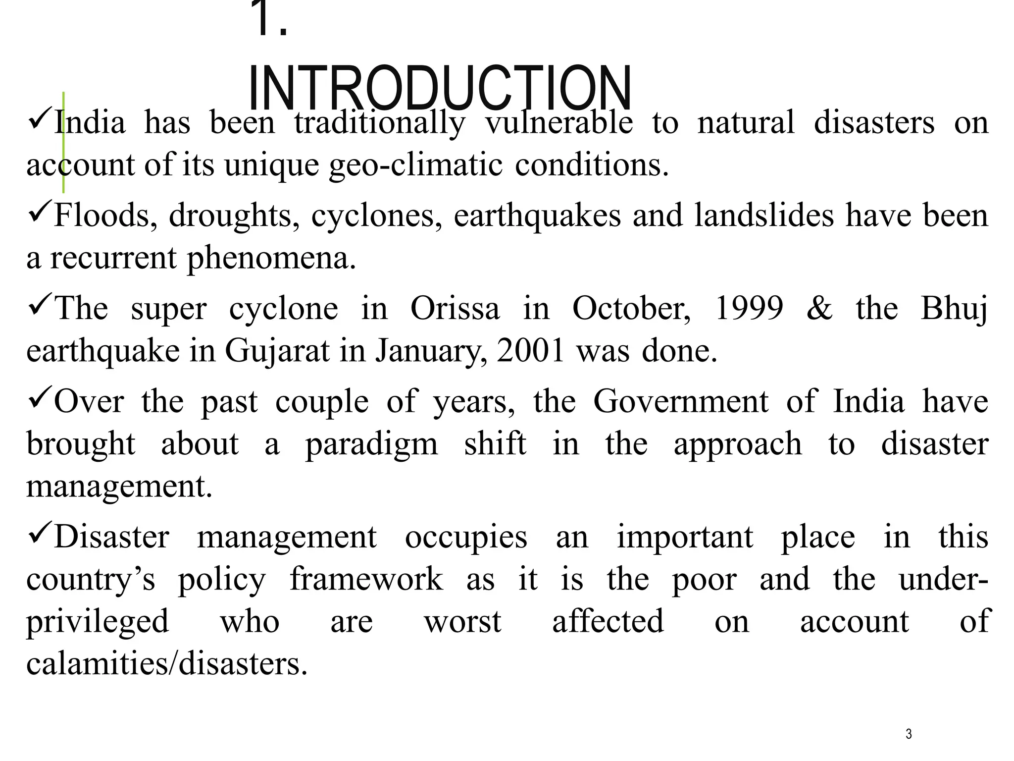 Disaster management framework in India | PPTX