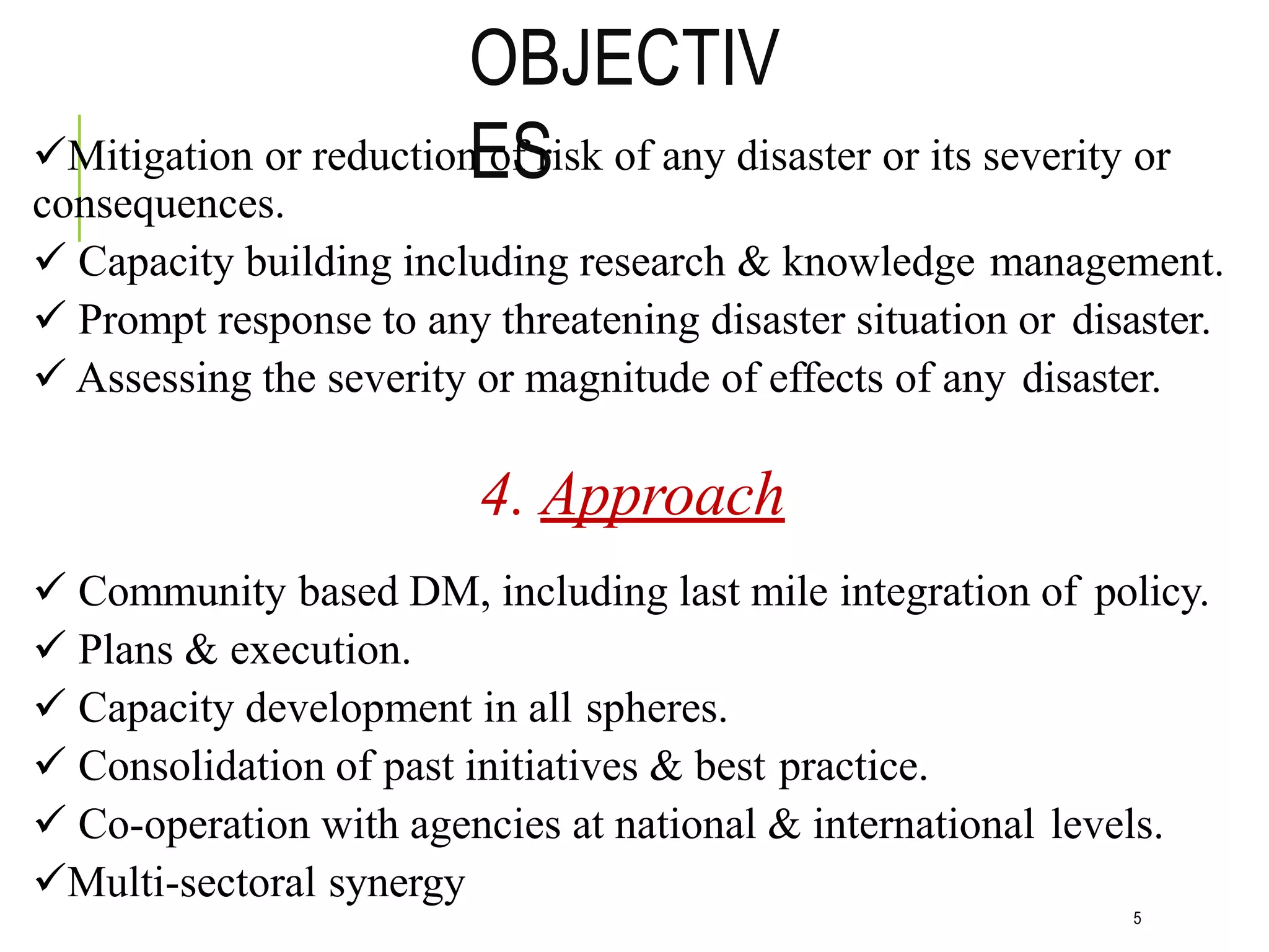 Disaster management framework in India | PPTX