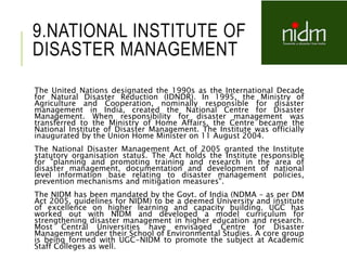 Disaster management framework in India | PPTX