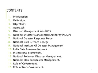 Disaster management framework in India | PPTX