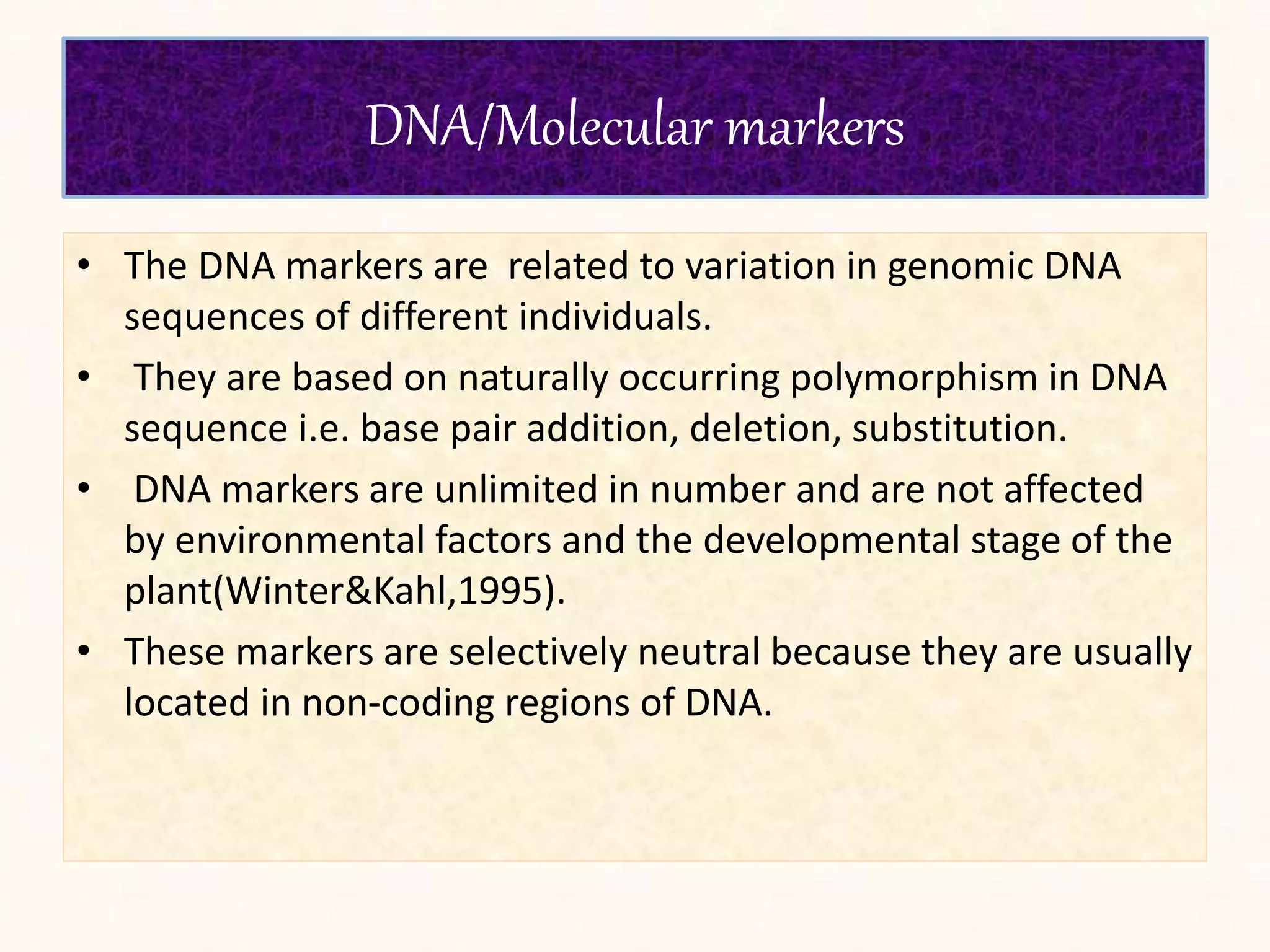 molecular markers ,application in plant breeding | PPTX