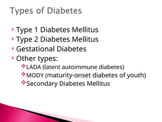 diabetes mellitus presentation and complications | PPT