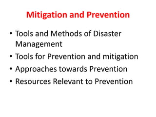 Disaster Prevention,Mitigation & Adaptation : Approaches,Strategies and ...