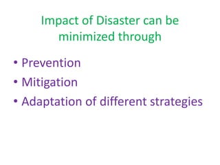 Disaster Prevention,Mitigation & Adaptation : Approaches,Strategies and ...