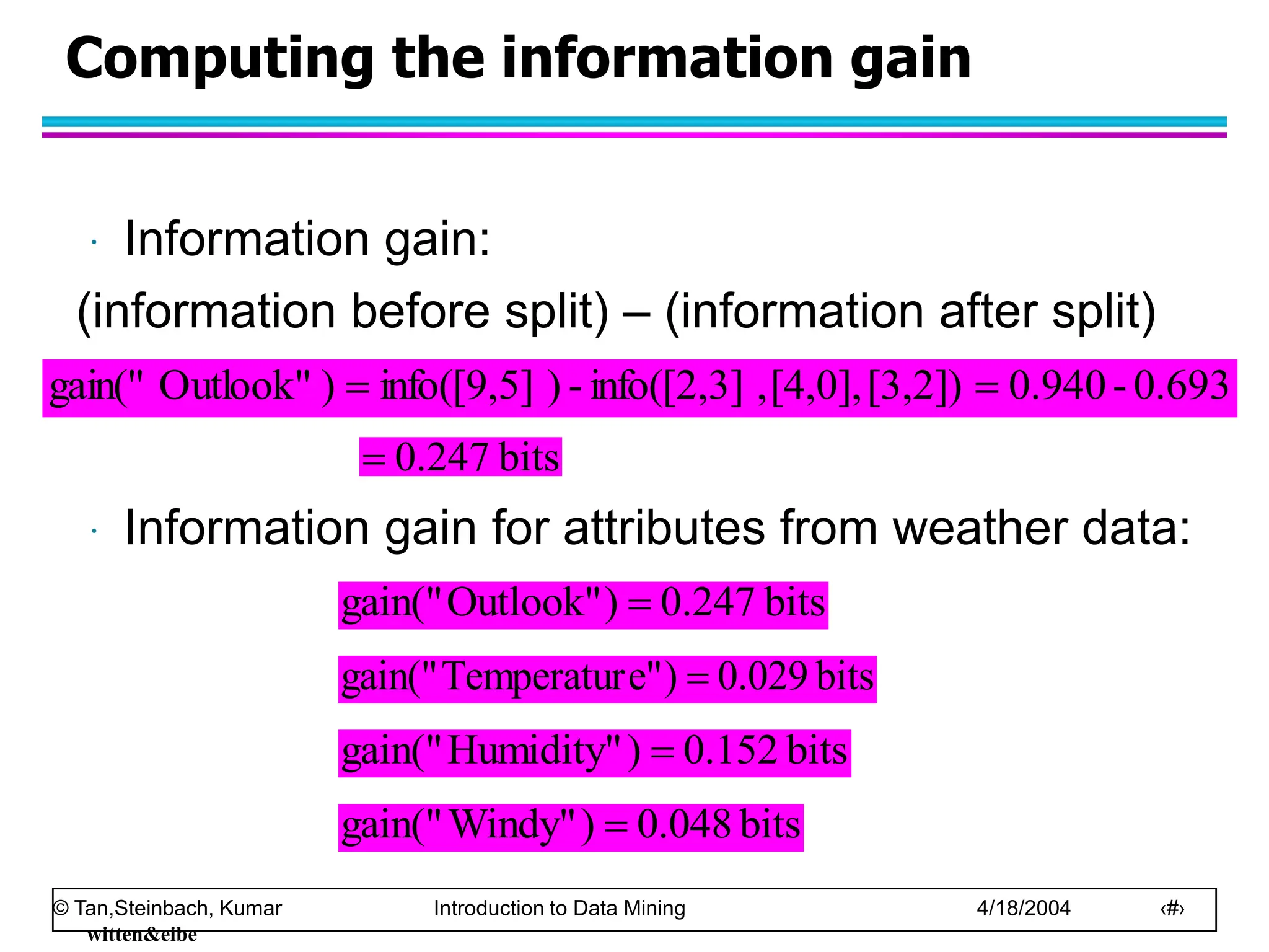 Data Mining Lecture About Gini Index And Something Ppt Physics