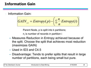 Data mining lecture about gini index and something | PPT | Physics | Science