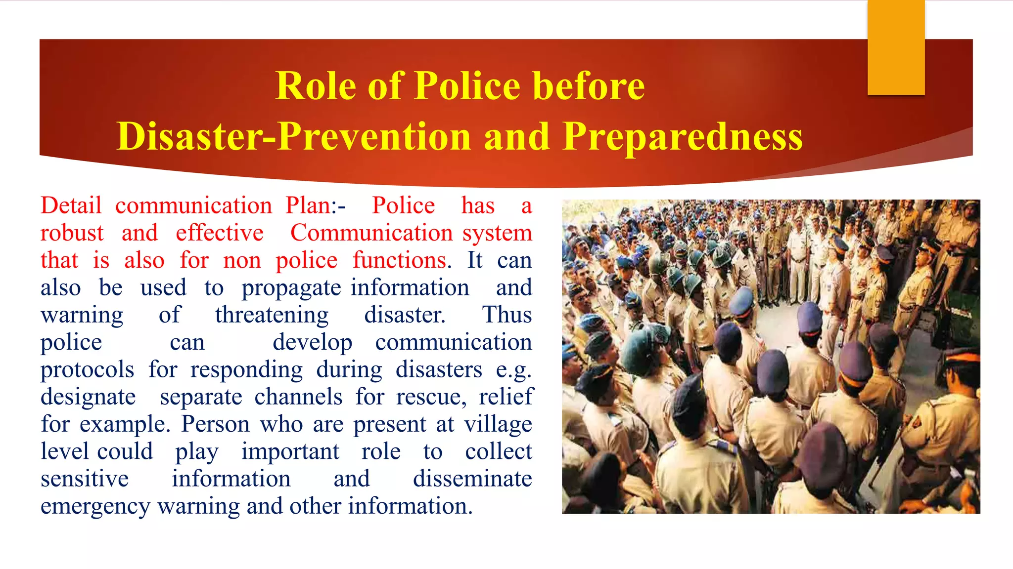 DISASTER MANAGEMENT - ROLE OF POLICE | PPTX