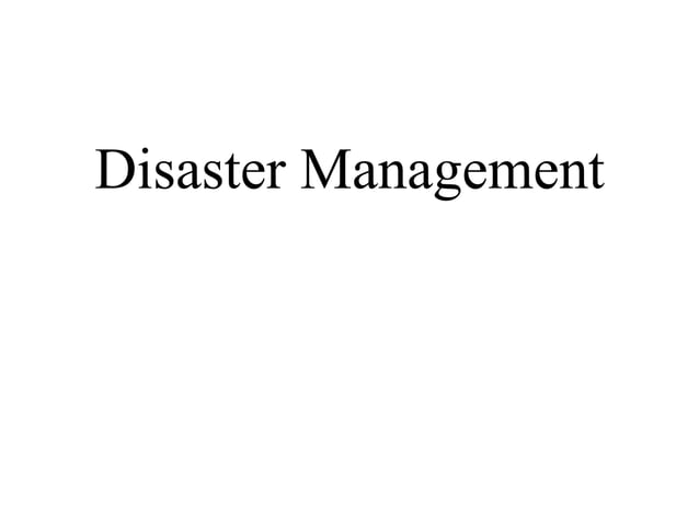 Disaster management disaster management cycle | PPT