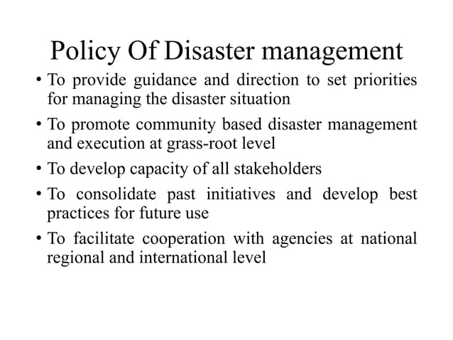 Disaster management disaster management cycle | PPT