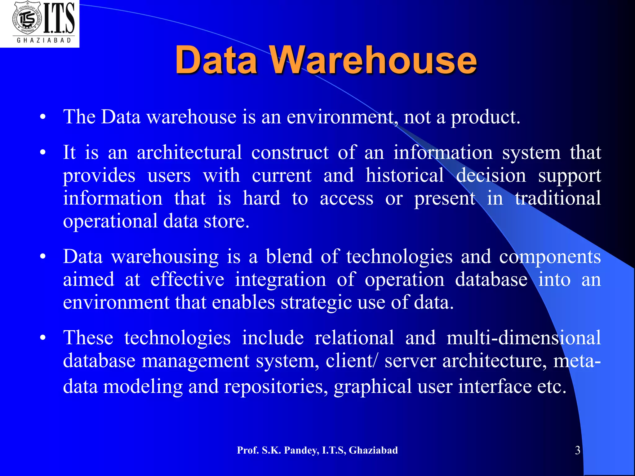 Data Warehousing & Basic Architectural Framework | PDF