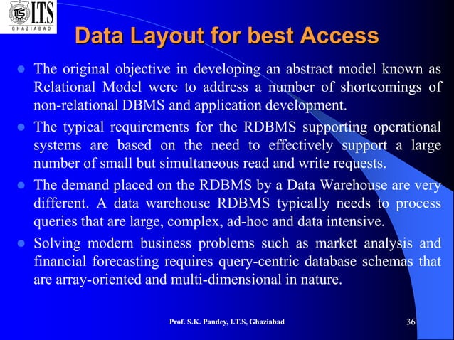 Data Warehousing & Basic Architectural Framework