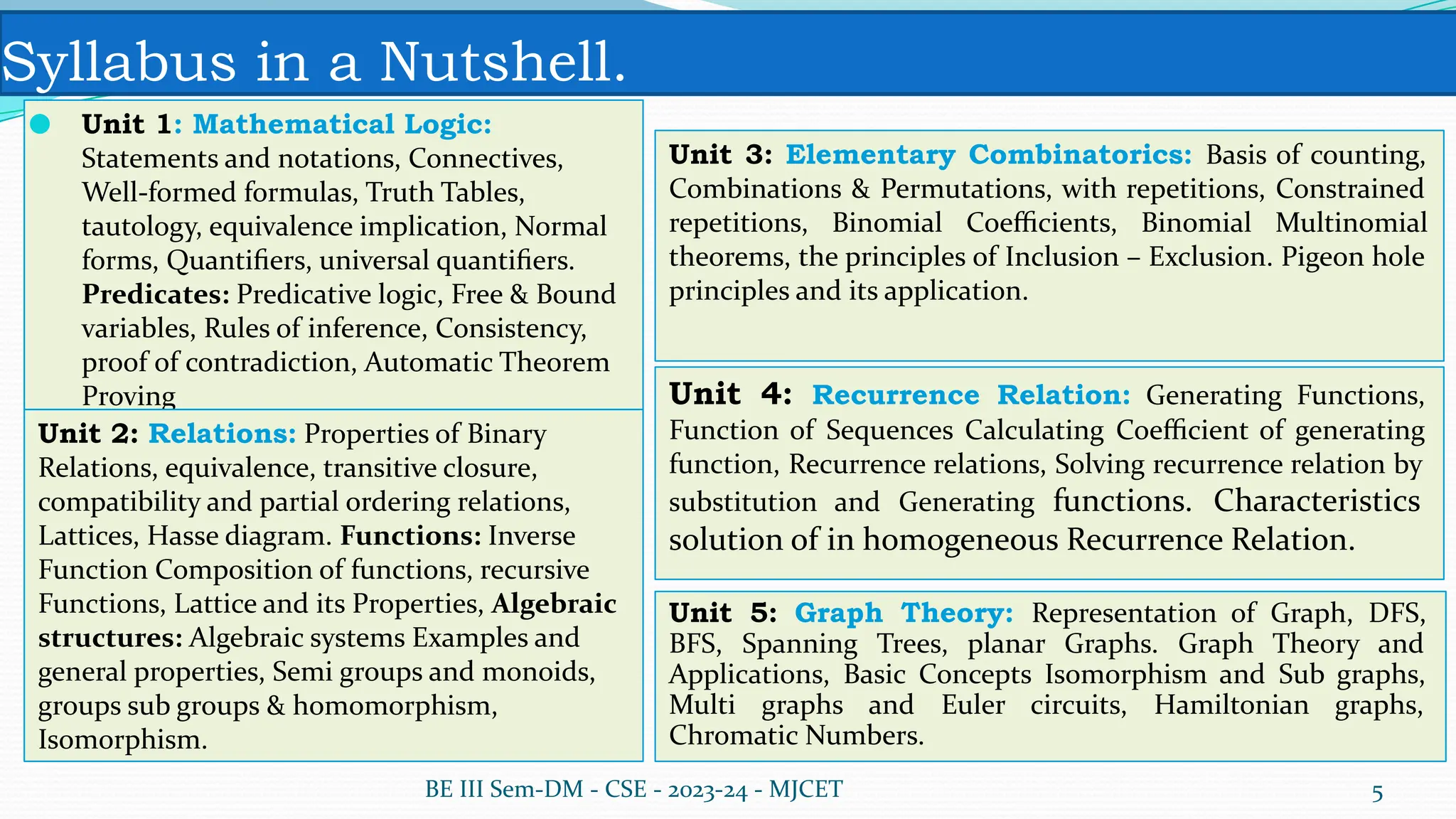 Discrete Mathematics Unit 1 Osmania University | PDF