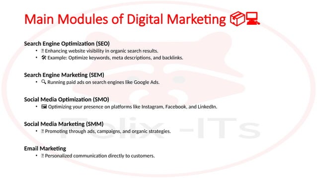 Learn Basics of Digital Marketing Modules | PPT