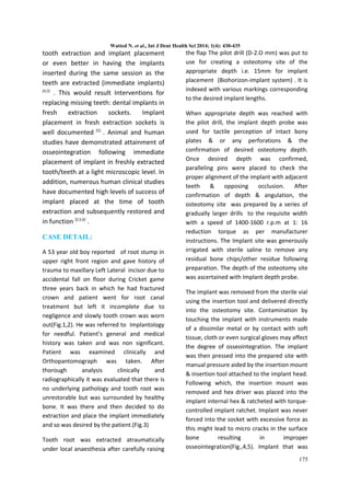 EXTRACTION,IMMEDIATE IMPLANT-A CASE REPORT | PDF