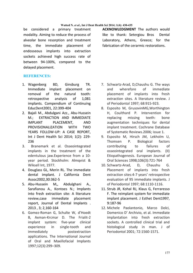 EXTRACTION,IMMEDIATE IMPLANT-A CASE REPORT | PDF